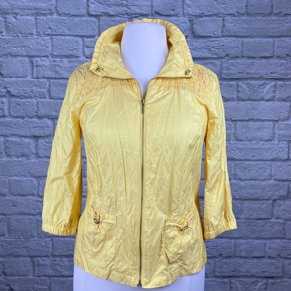 Chico's | Jackets & Coats | Chicos Zenergy Packable Yellow Windbreaker ...